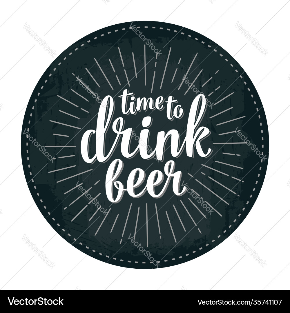 Craft beer lettering with rays vintage Royalty Free Vector