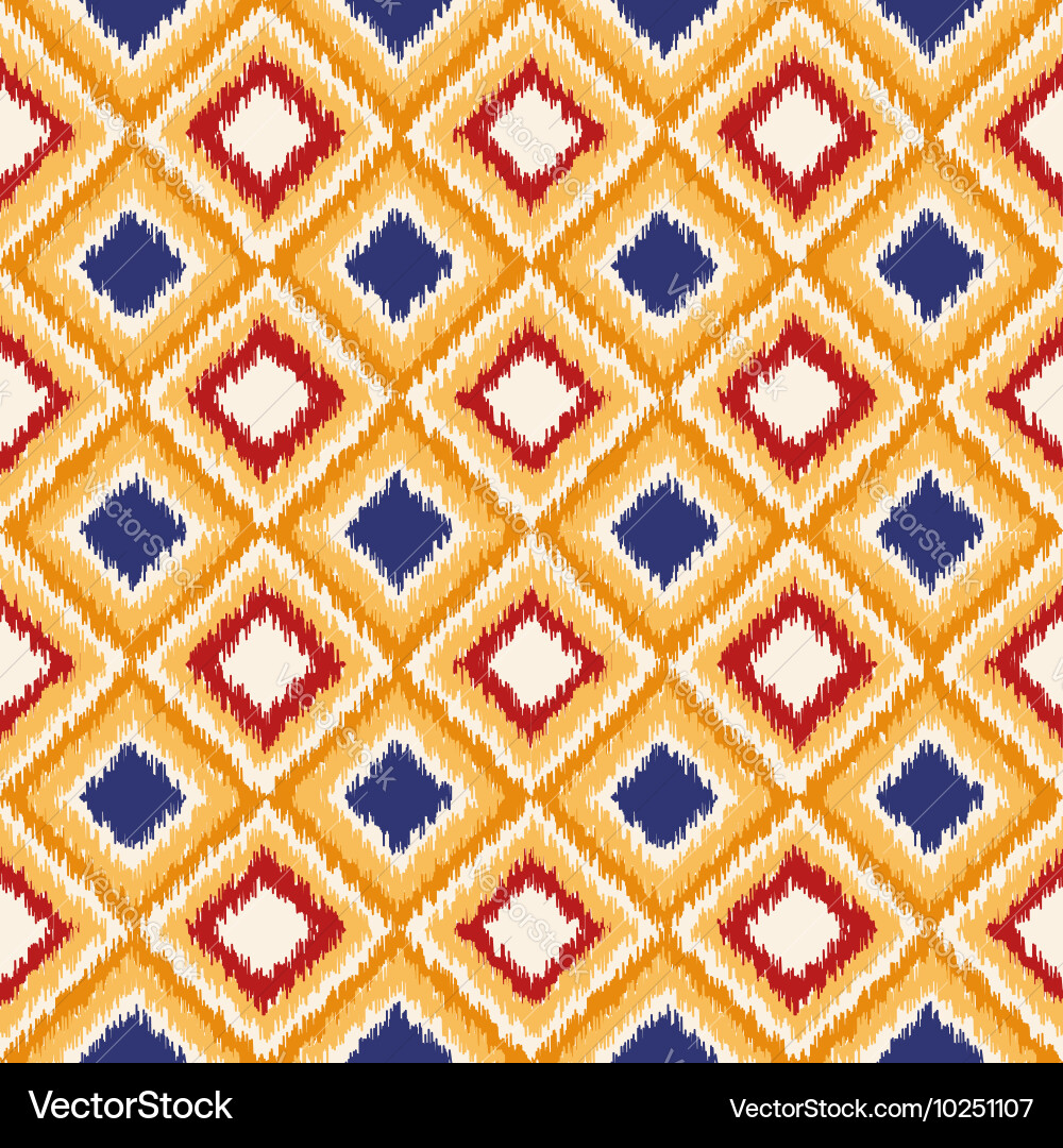 Ikat Geometric Pattern Fabric Royalty Free Vector Image