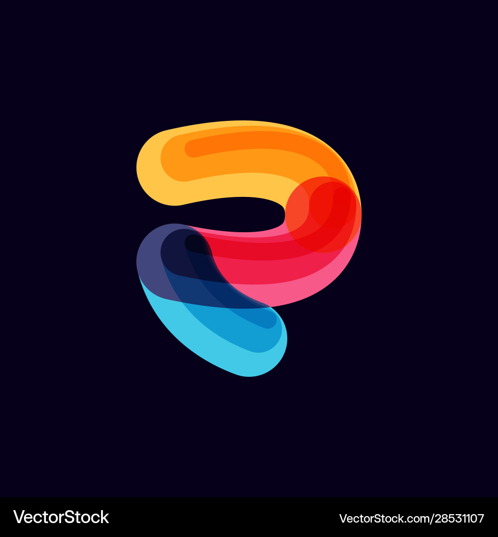 R letter vivid logo with overlapping lines Vector Image