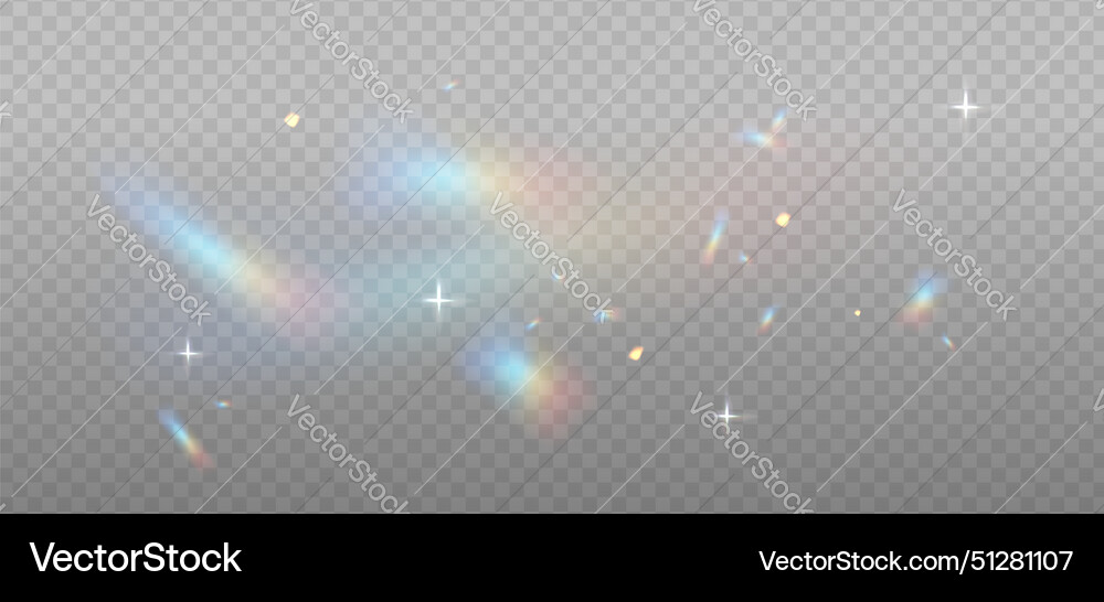 Rainbow reflection light prism effect Royalty Free Vector
