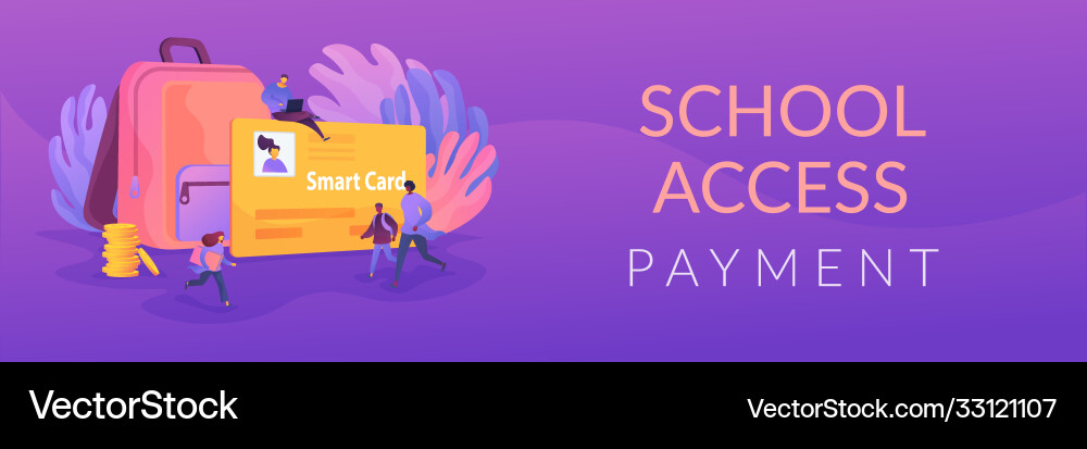 Smartcards for schools web banner concept Vector Image