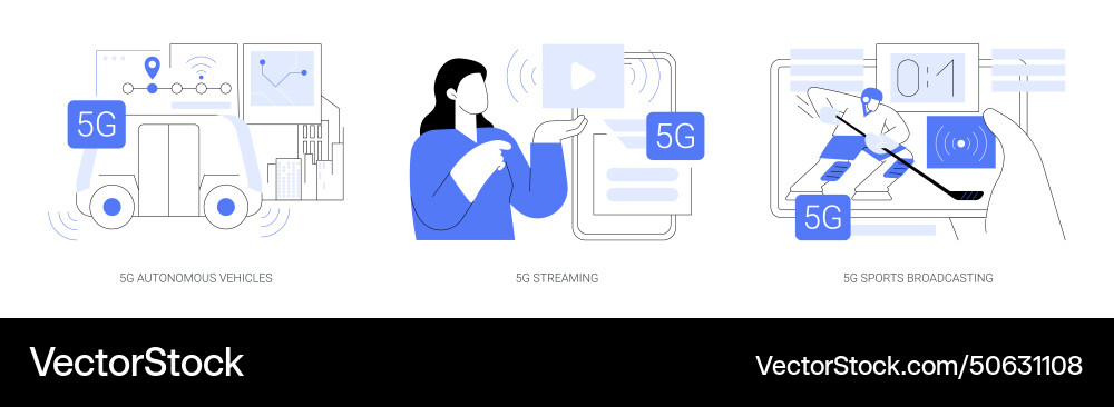 5g technology use isolated cartoon Royalty Free Vector Image