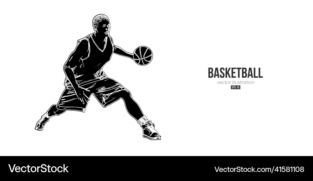 Abstract basketball player man in action isolated Vector Image