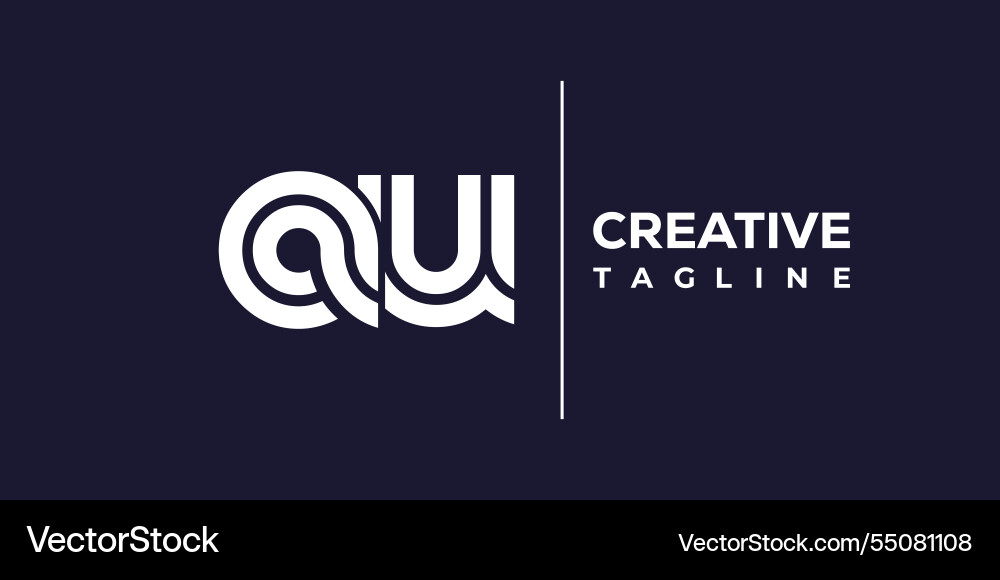 Au abstract logo Royalty Free Vector Image - VectorStock