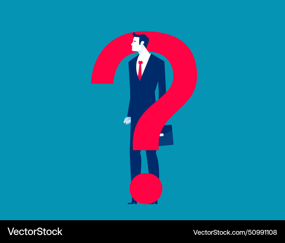 Businessman with big question mark business Vector Image