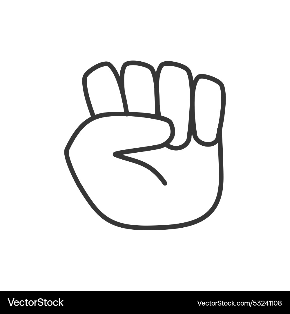 Closed fist gesture line icon Royalty Free Vector Image