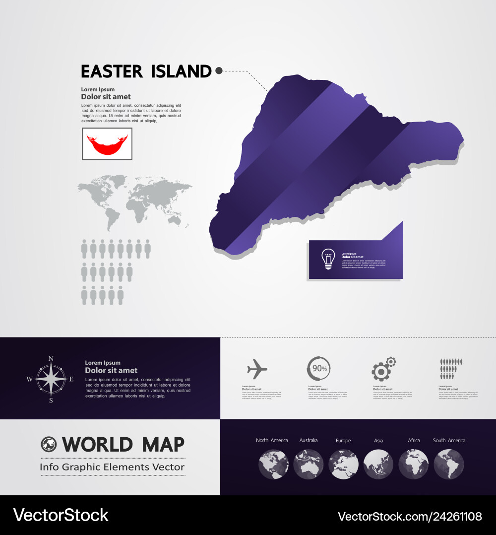 Easter island map Royalty Free Vector Image - VectorStock