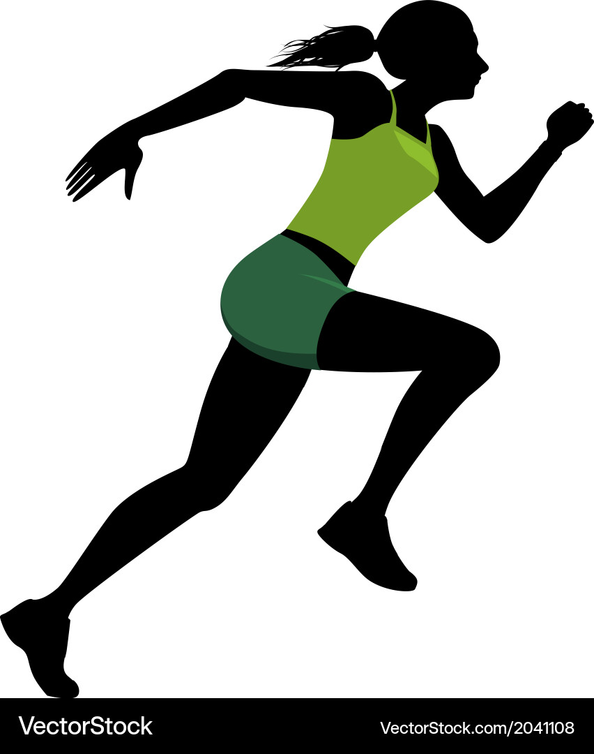 Female Runner Silhouette Vector