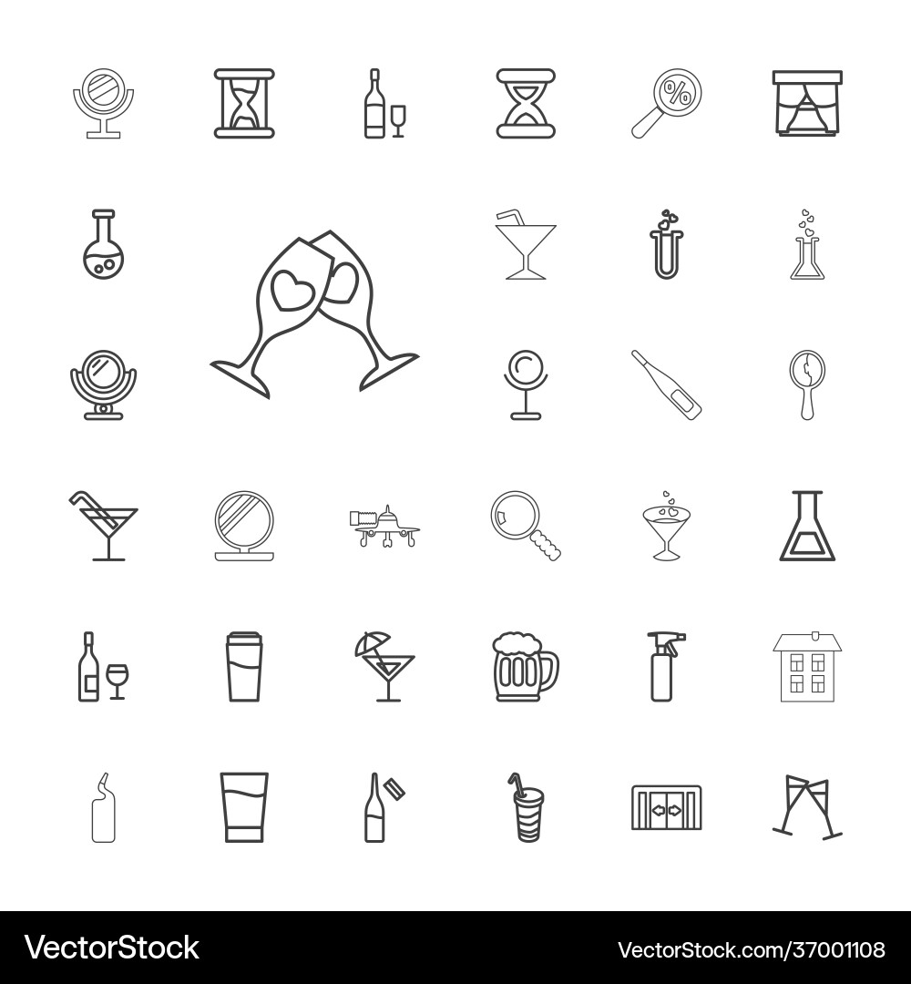 Glass icons Royalty Free Vector Image - VectorStock