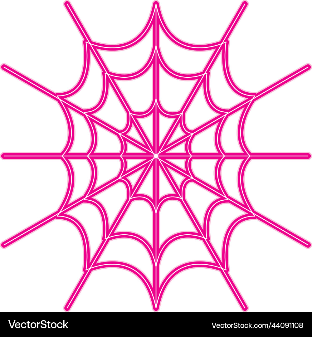 Halloween spiderweb neon light Royalty Free Vector Image