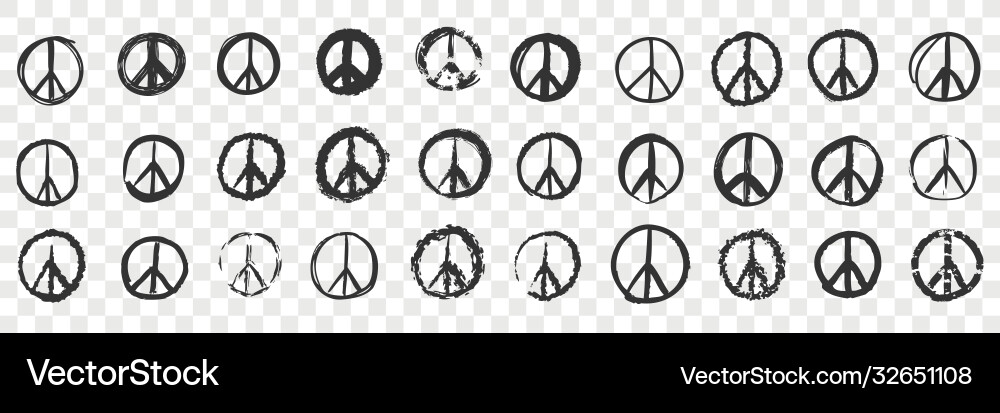 Hand drawn pacific doodle set Royalty Free Vector Image