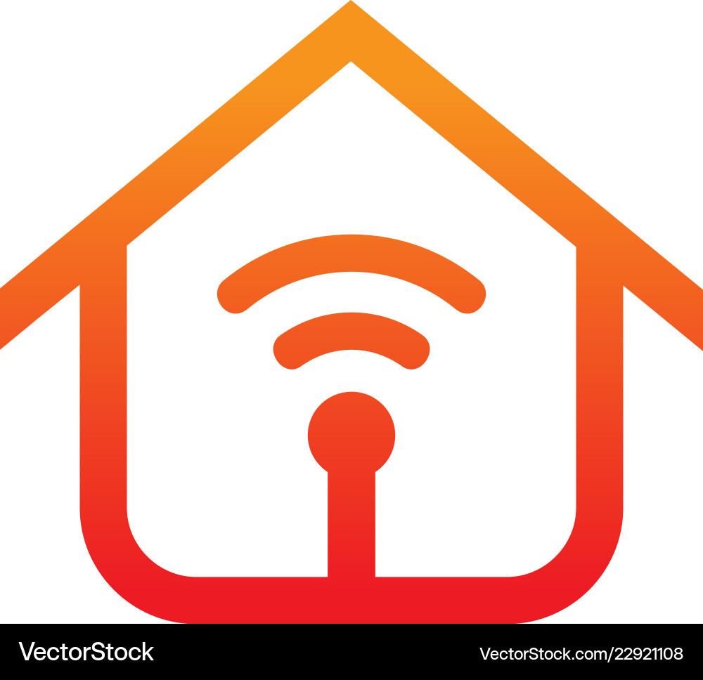 Home alarm signal logo Royalty Free Vector Image