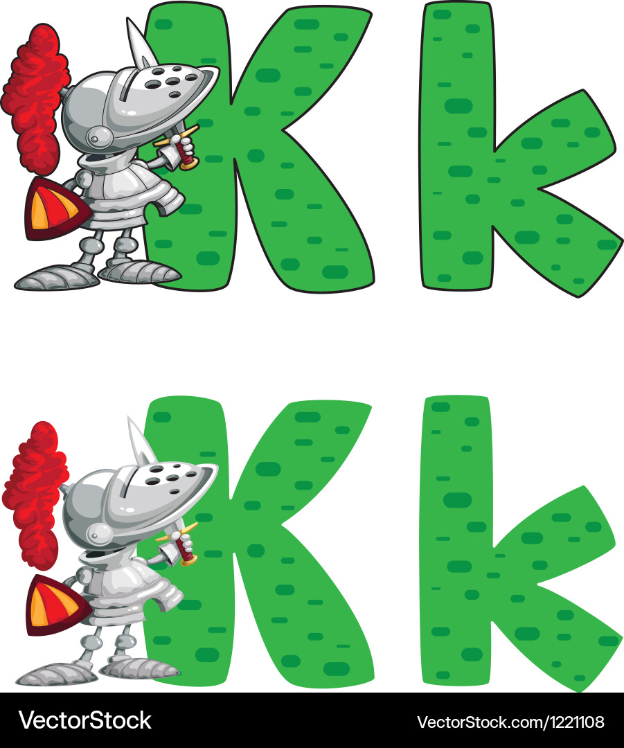 Letter k knight Royalty Free Vector Image - VectorStock
