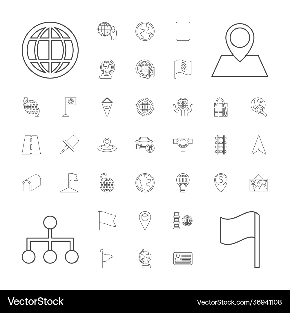 Map icons Royalty Free Vector Image - VectorStock