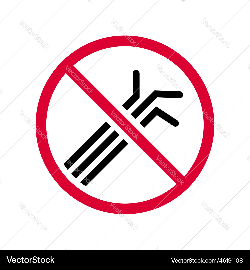 No plastic forbidden sign modern round sticker Vector Image