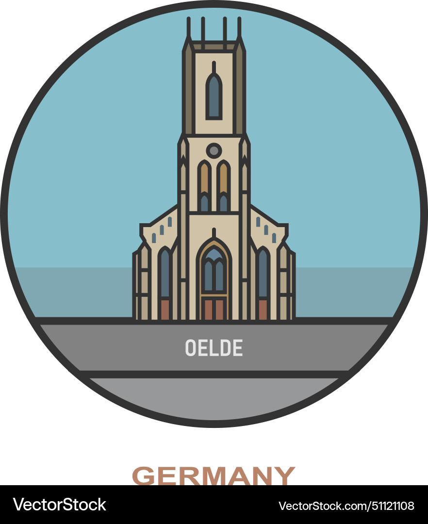 Oelde cities and towns in germany Royalty Free Vector Image