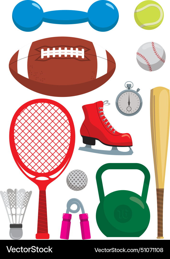 Sports equipment Royalty Free Vector Image - VectorStock