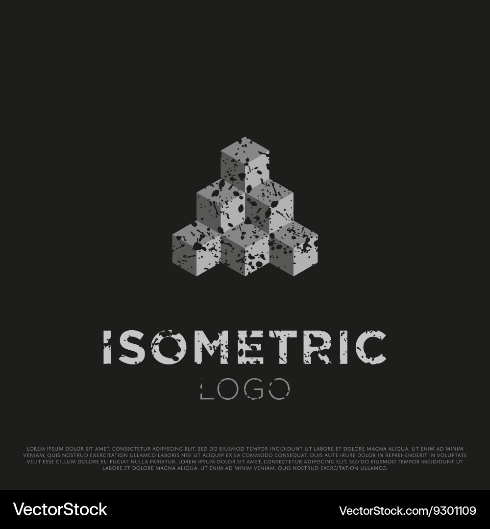 3d isometric logo Royalty Free Vector Image - VectorStock