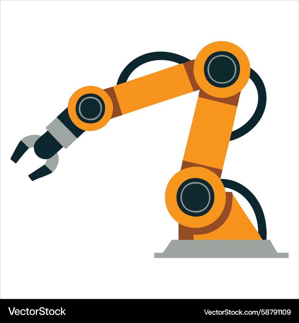 Advanced technology shown with orange robotic arm – Royalty-Free Vector ...