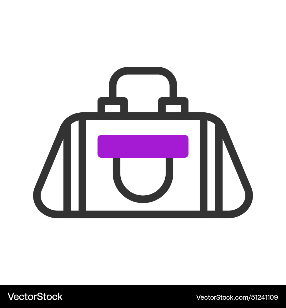 Backpack icon duotone purple black sport symbol Vector Image