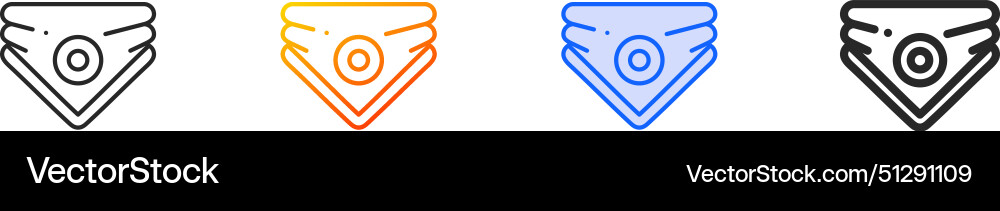 Buff iconthin linear gradient blue stroke Vector Image