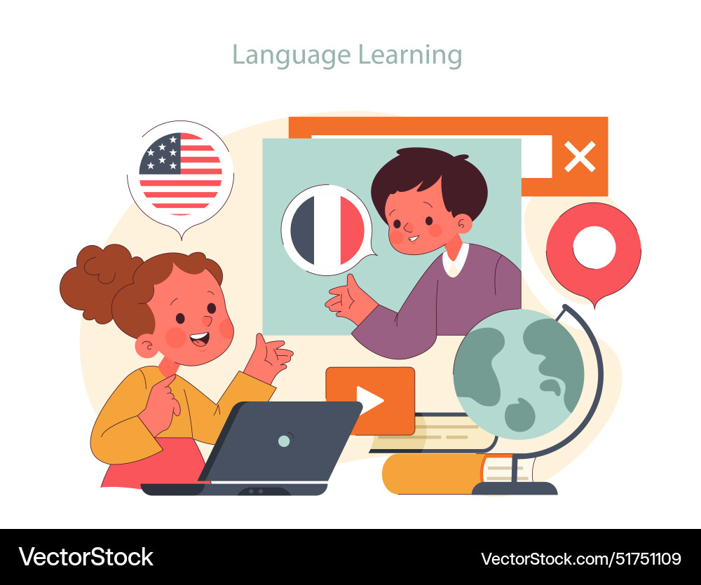 Children learn elementary school classes kids Vector Image