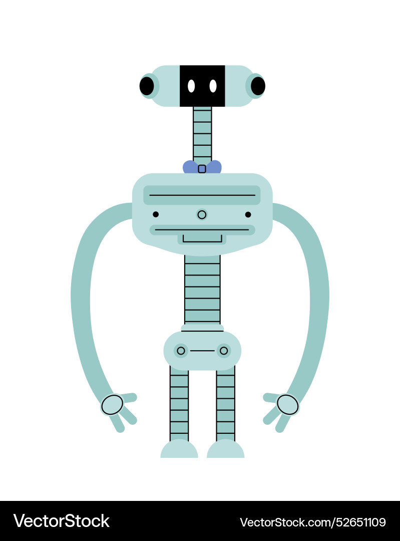 Cute robot concept tall virtual assistant Vector Image