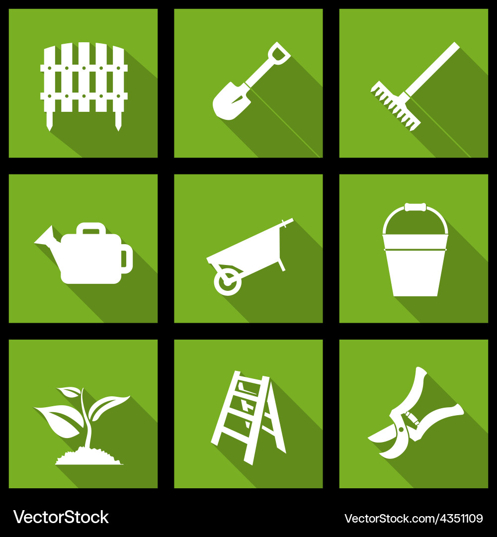 Garden icons Royalty Free Vector Image - VectorStock