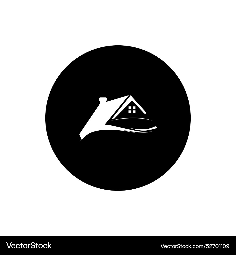 House building logo symbol design Royalty Free Vector Image