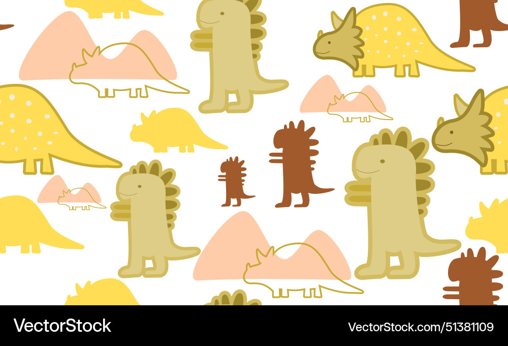 Kids baby pattern with cute dinosaurs concept Vector Image