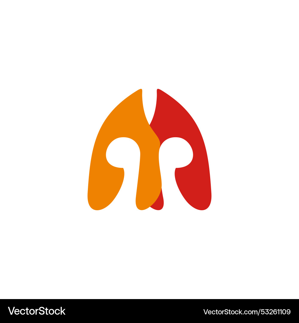 Letter m abstract ancient mask simple logo Vector Image