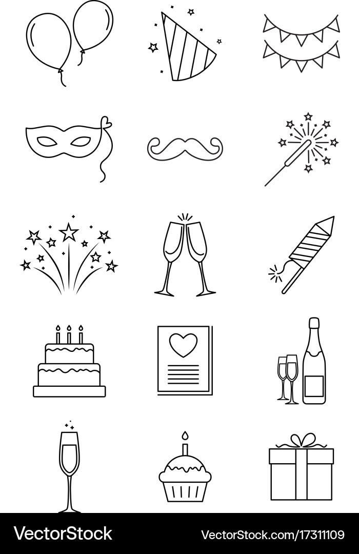 Party line icons Royalty Free Vector Image - VectorStock