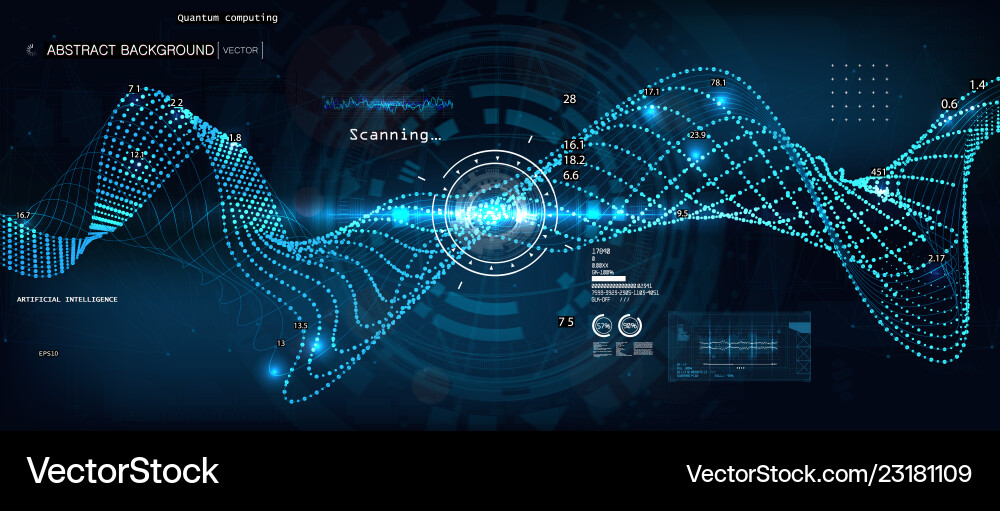 Quantum computing big data algorithms Royalty Free Vector