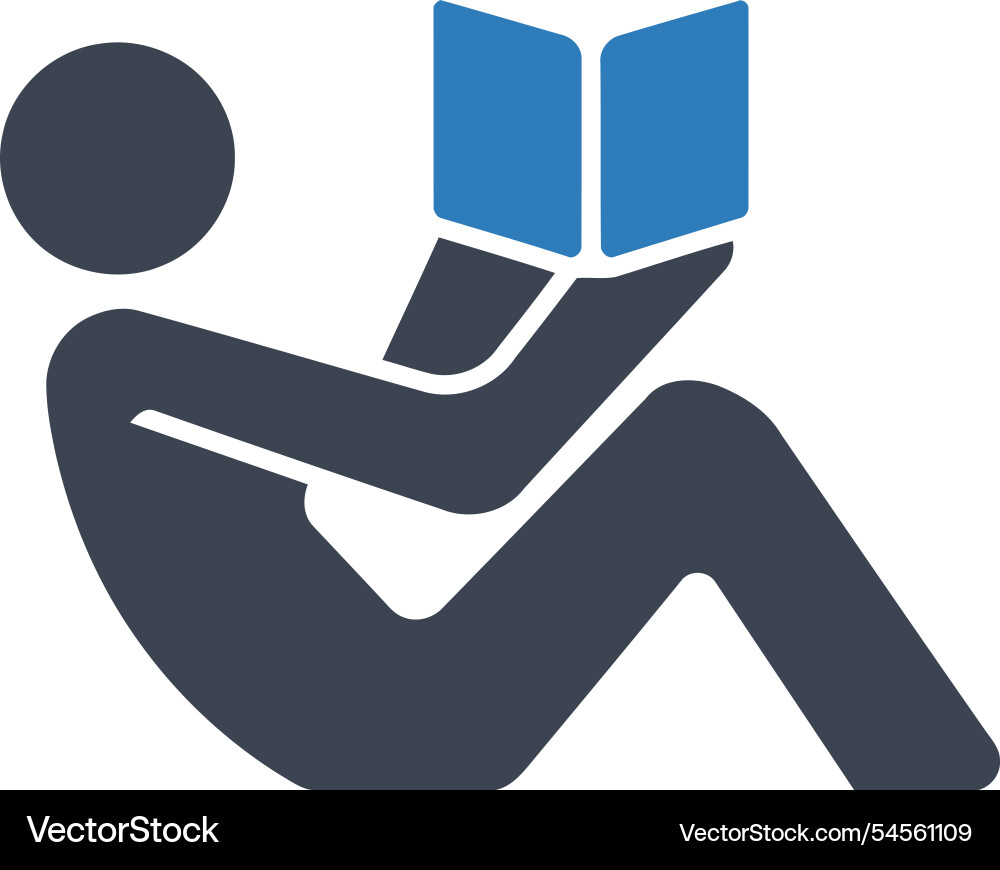 Reading floor position icon Royalty Free Vector Image