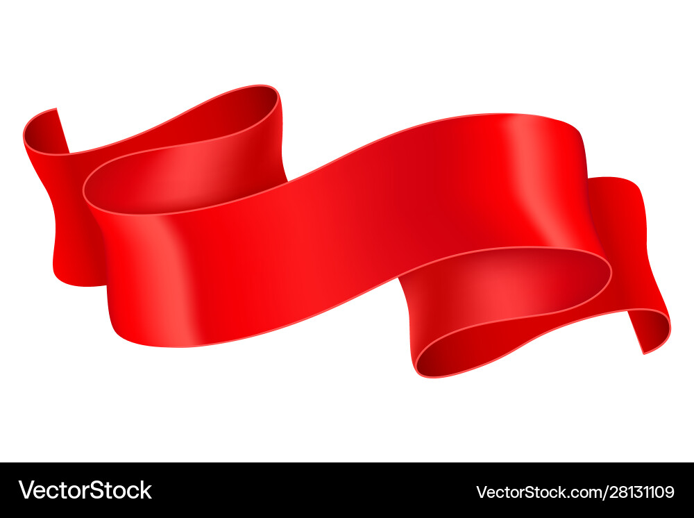 Red ribbon banner 3d Royalty Free Vector Image