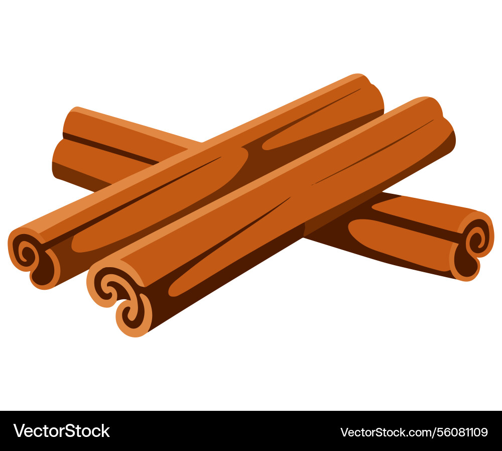 Rolled cinnamon sticks color outline icon Vector Image