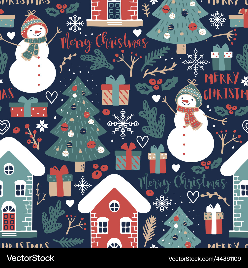 Scandi Christmas Seamless Pattern Royalty Free Vector Image