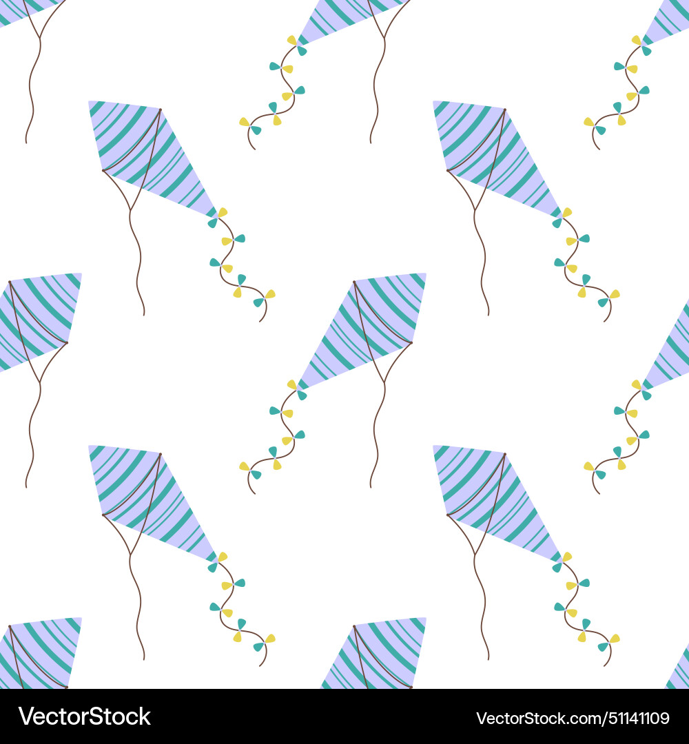 Seamless pattern with cartoon kite Royalty Free Vector Image