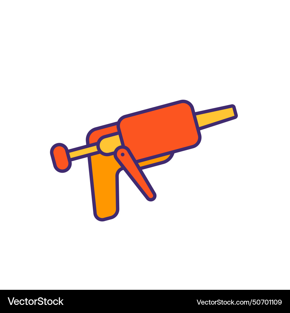 Silicone gun icon with outline Royalty Free Vector Image