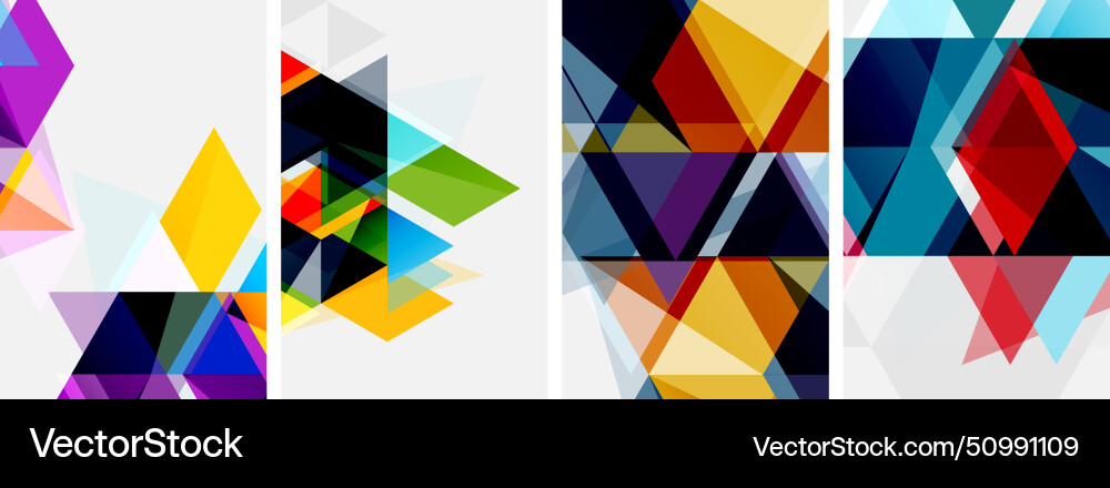 Vibrant geometric patterns in electric blue Vector Image