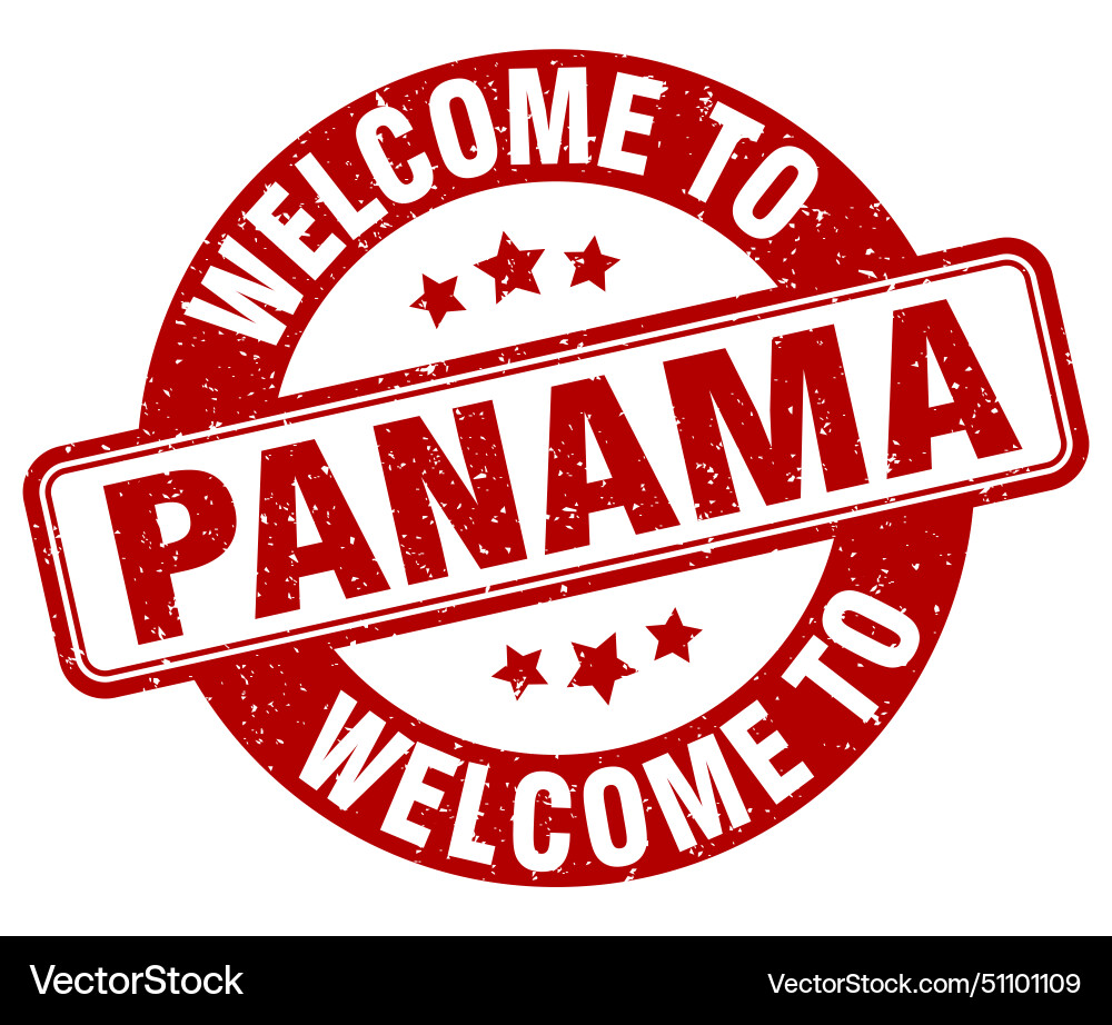 Welcome to panama stamp round sign Royalty Free Vector Image