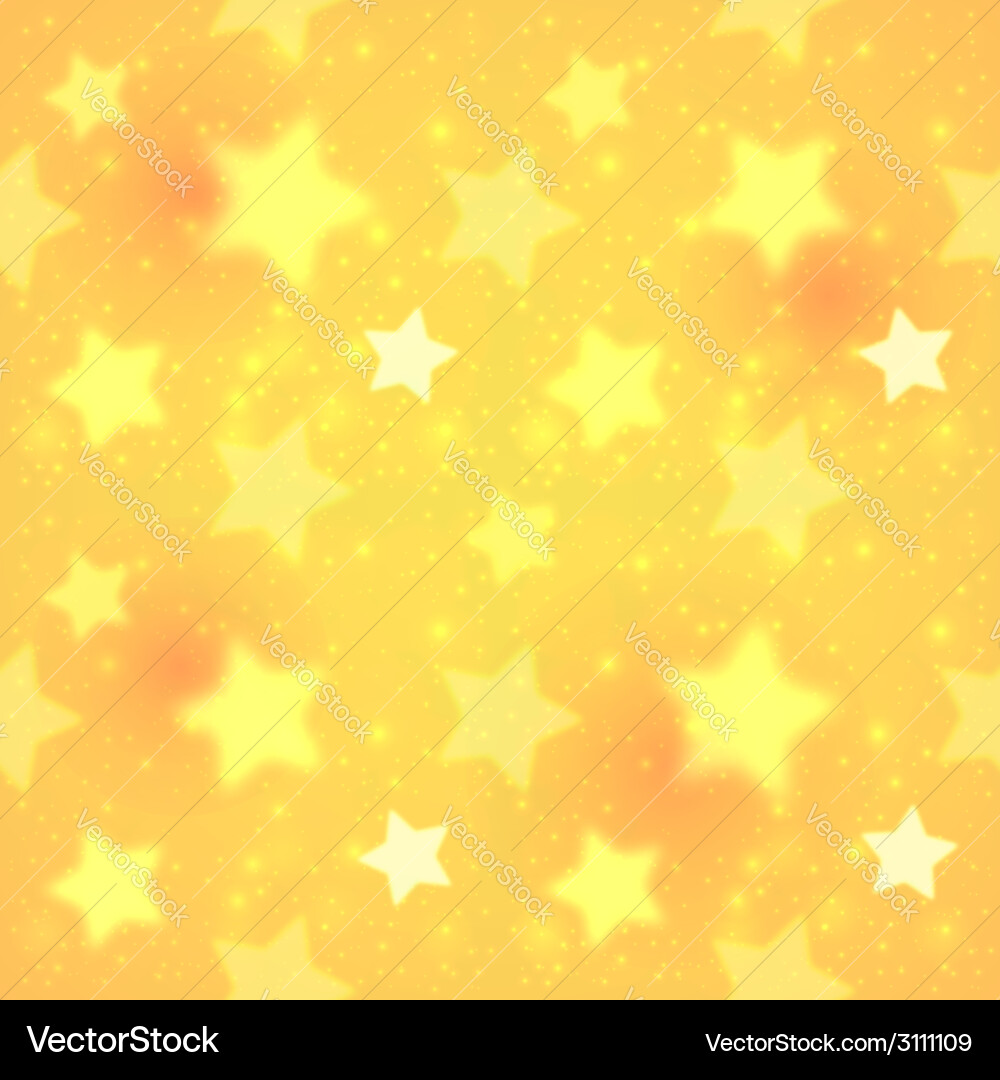 Yellow blurred shining stars seamless pattern Vector Image