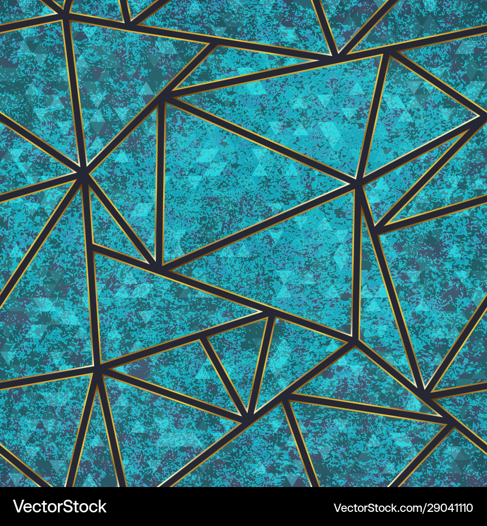 Blue color triangle pattern with grunge effect Vector Image