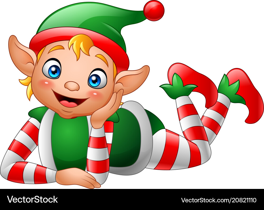 Cartoon Elf Lying Down – Royalty-Free Vector | VectorStock