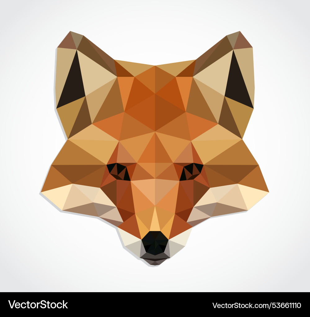 Fox head geometric triangle design Royalty Free Vector Image