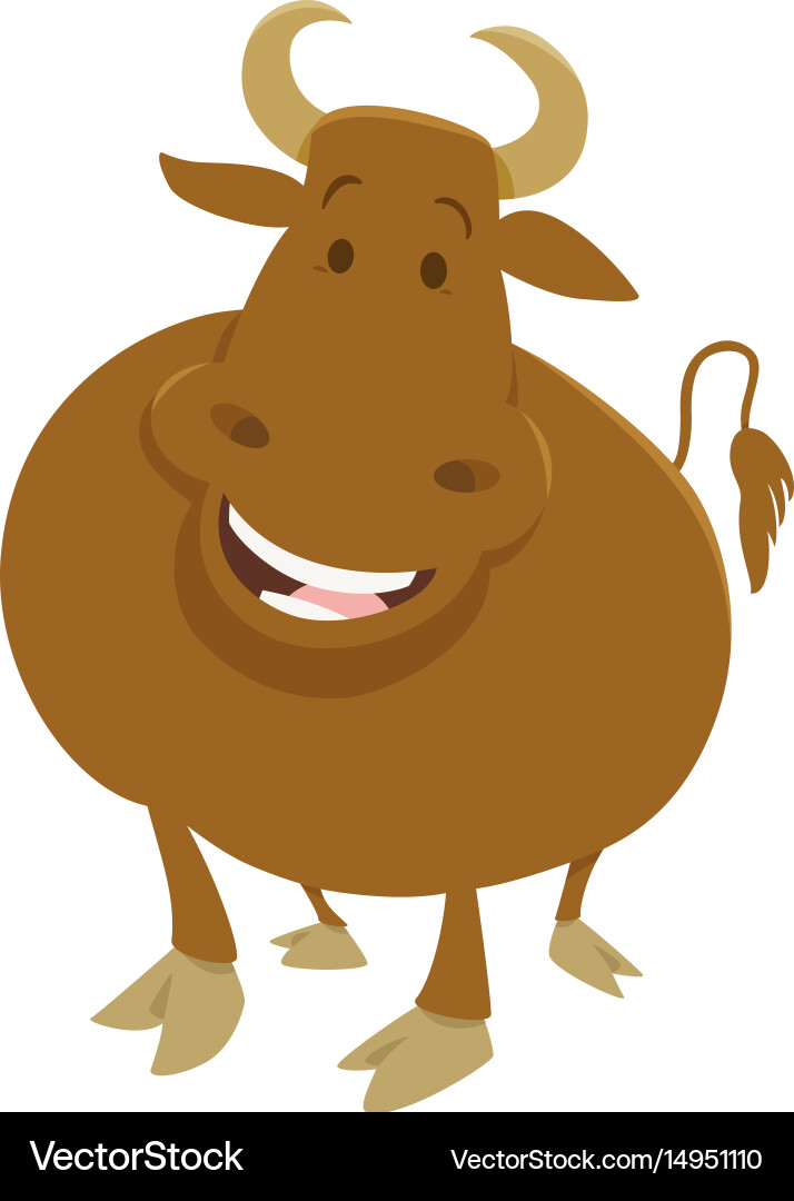 Happy bull farm animal Royalty Free Vector Image