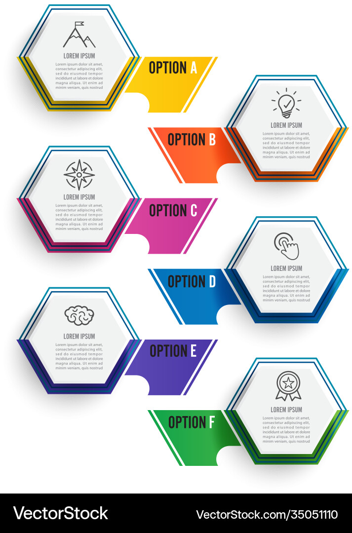 Infographics 6 options template Royalty Free Vector Image
