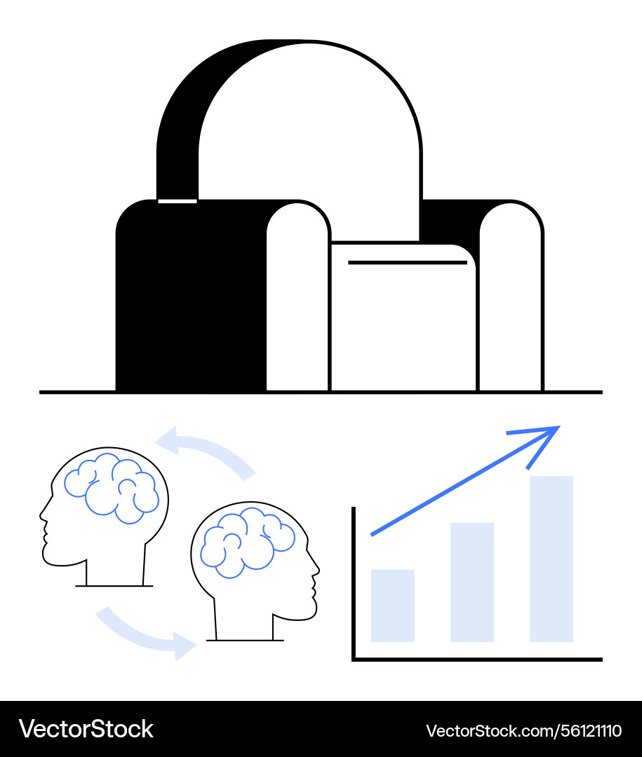 Knowledge sharing growth and collaborative Vector Image