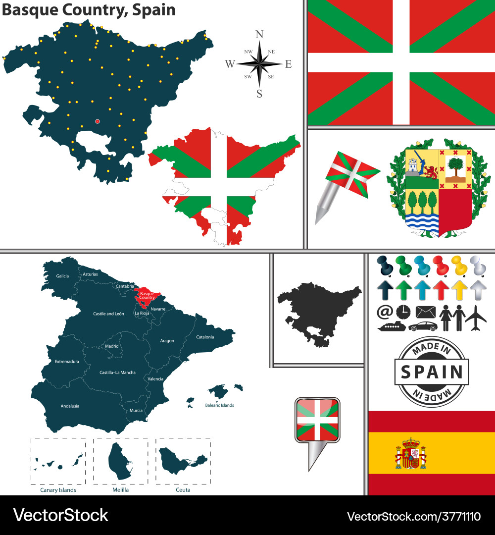 Map of basque country Royalty Free Vector Image
