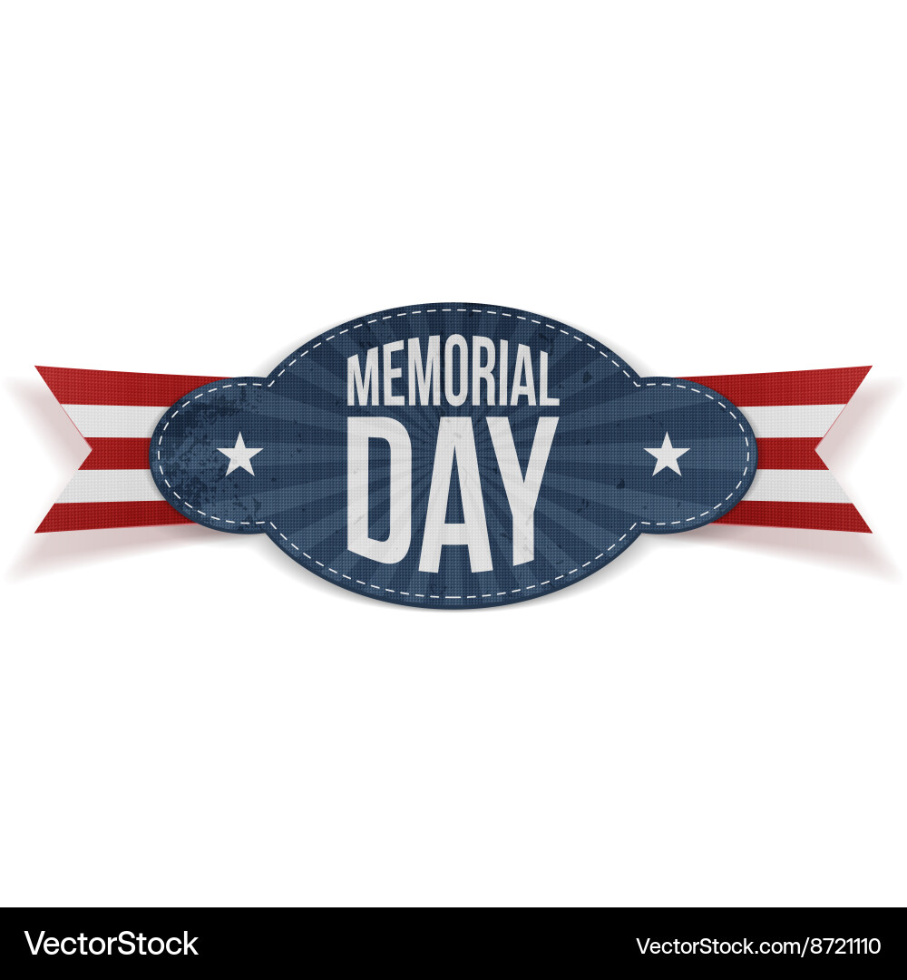 Memorial Day Ribbon Badge Royalty Free Vector Image